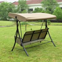 China Outdoor Courtyard Garden Leisure Brown Hanging Lounge Chair with Adjustable Canopy for sale