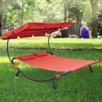China Outdoor Garden Farmhouse Double Sunbed with Canopy and Wheels Enjoy the Sun in Comfort for sale