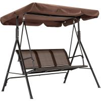 China Outdoor Furniture Adult Metal Teslin Fabric 3 Seater Hammock Swing Chair with Canopy for sale