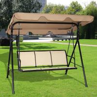 China Outdoor Furniture Adult Metal Teslin Fabric 3 Seater Hammock Swing Chair with Canopy for sale