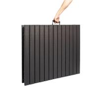 China Metal Outdoor Foldable Portable Wood Grain HDPE Plastic Folding Beer Picnic Dining Table for sale
