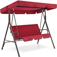 China Outdoor Garden Patio School 3 Seater Hanging Hammock Swing Chair with Canopy in Metal for sale