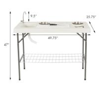 China Portable Plastic Metal Folding Table for Outdoor Camping and Garden Activities for sale