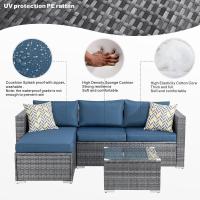 China Rattan Sofa Sectional Lounge Set 24'' H X 78'' W X 50.78'' D for Outdoor Relaxation for sale