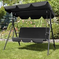 China Outdoor Garden Patio School 3 Seater Hanging Hammock Swing Chair with Canopy in Metal for sale