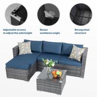 China Rattan Sofa Sectional Lounge Set 24'' H X 78'' W X 50.78'' D for Outdoor Relaxation for sale