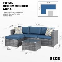 China Rattan Sofa Sectional Lounge Set 24'' H X 78'' W X 50.78'' D for Outdoor Relaxation for sale