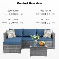 China Rattan Sofa Sectional Lounge Set 24'' H X 78'' W X 50.78'' D for Outdoor Relaxation for sale