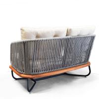 China Commercial Outdoor Furniture Garden Sofa Set with Solid Teak Wood and Aluminum Frame for sale