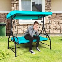 China Outdoor Garden 3 Seats Swing Chair with Canopy and Adjustable Folding Steel Lounger Bed for sale