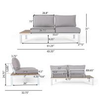 China 120.16 lb. Overall Product Weight AJUNION Outdoor Sectional Sofa Set for Patio Lounge for sale