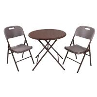 China Outdoor Garden Patio Folding Portable Imitated Rattan Plastic Dining Chair Custom Logo for sale