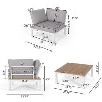 China 120.16 lb. Overall Product Weight AJUNION Outdoor Sectional Sofa Set for Patio Lounge for sale
