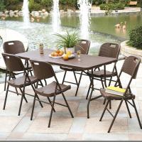 China Outdoor Garden Patio Folding Portable Imitated Rattan Plastic Dining Chair Custom Logo for sale
