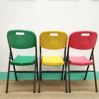 China Outdoor Garden Patio Folding Portable Imitated Rattan Plastic Dining Chair Custom Logo for sale