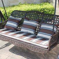 China Outdoor Garden Patio Metal Frame Pe Rattan Double 3 Seat Hammock Swing with Canopy for sale