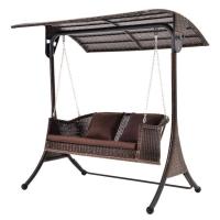 China Outdoor Furniture Metal Frame PE Rattan Hanging Swing Chair for Courtyard Garden Beach for sale
