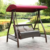 China Outdoor Furniture Metal Frame PE Rattan Hanging Swing Chair for Courtyard Garden Beach for sale