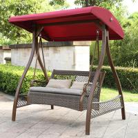 China Outdoor Furniture Metal Frame PE Rattan Hanging Swing Chair for Courtyard Garden Beach for sale