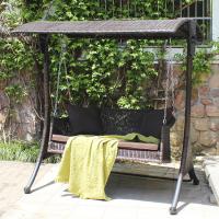 China Outdoor Furniture Metal Frame PE Rattan Hanging Swing Chair for Courtyard Garden Beach for sale