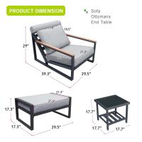 China Aluminum Frame Patio Reclining Chair and Ottoman for Outdoor Leisure Time Relaxation for sale