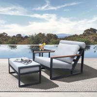 China Aluminum Frame Patio Reclining Chair and Ottoman for Outdoor Leisure Time Relaxation for sale
