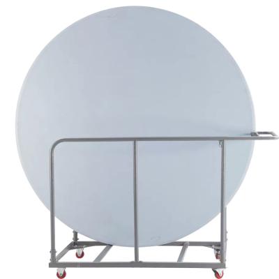China Outdoor Camping Party Event Banquet Wedding Round Portable Metal 4 6ft Plastic Table for sale