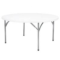 China Outdoor Camping Party Event Banquet Wedding Round Portable Metal 4 6ft Plastic Table for sale