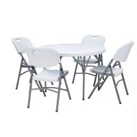 China Outdoor Camping Party Event Banquet Wedding Round Portable Metal 4 6ft Plastic Table for sale