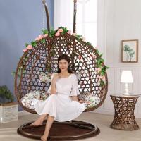 China Portable Double People Rattan Wicker Hanging Egg Swing Chair for Indoor Outdoor Balcony for sale
