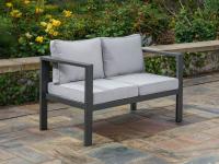 China Courtyard Garden Loveseat Sofa Set AJUNION Modern Aluminum Outdoor Sectional Lounge for sale