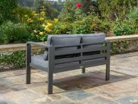 China Courtyard Garden Loveseat Sofa Set AJUNION Modern Aluminum Outdoor Sectional Lounge for sale