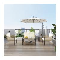 China AJUNION Metal Patio Furniture Set Rattan Woven Outdoor Furniture with Coffee Table for sale