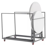 China Mail Packing Portable Round Plastic Metal Folding Dining Table for Modern Design Style for sale