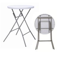 China Mail Packing Portable Round Plastic Metal Folding Dining Table for Modern Design Style for sale