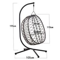 China Outdoor Patio Courtyard Garden Weave Pe Rattan Rope Folding Hanging Egg Swing Chair with Cushion for sale