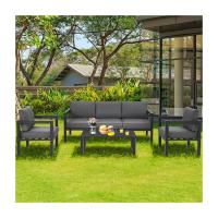 China AJUNION 4 Piece Patio Furniture Seating Set Aluminum Outdoor for Modern Design Style for sale