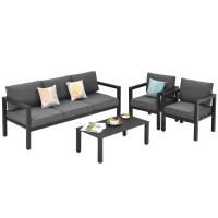 China AJUNION 4 Piece Patio Furniture Seating Set Aluminum Outdoor for Modern Design Style for sale