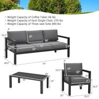 China AJUNION 4 Piece Patio Furniture Seating Set Aluminum Outdoor for Modern Design Style for sale