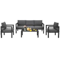 China AJUNION 4 Piece Patio Furniture Seating Set Aluminum Outdoor for Modern Design Style for sale