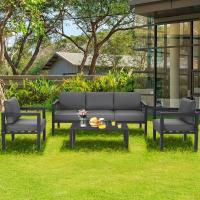 China AJUNION 4 Piece Patio Furniture Seating Set Aluminum Outdoor for Modern Design Style for sale