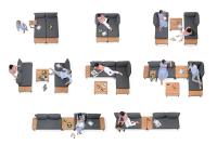 China Aluminum Modular Garden Furniture L172xW72xH43cm AJUNION Outdoor Chaise Sectional Set for sale