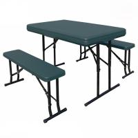China Outdoor Furniture Plastic Metal Folding Picnic Dining Table Chair Bench Set for Garden for sale