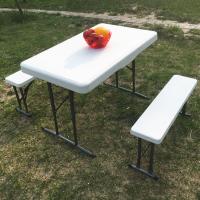 China Outdoor Furniture Plastic Metal Folding Picnic Dining Table Chair Bench Set for Garden for sale