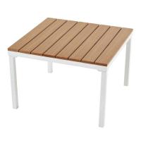 China Outdoor Furniture L Shape Sectional Sofa Plastic Teak Wood Corner Lounge Set for Deck for sale