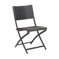 China Outdoor Banquet Events Folding PE Rattan Wicker Dining Coffee Chair with Custom Logo for sale