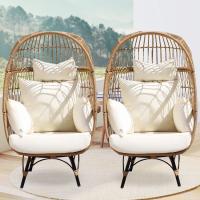 China Outdoor Iron Frame Wicker Rattan Round Bird Nest Swing Egg Chair for Courtyard Garden for sale