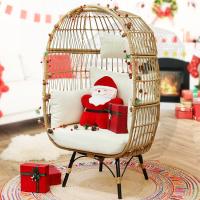 China Outdoor Iron Frame Wicker Rattan Round Bird Nest Swing Egg Chair for Courtyard Garden for sale