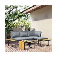 China Sofa Set AJUNION Aluminum Outdoor Corner Lounge Set for Modular Garden Furniture for sale