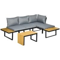 China Sofa Set AJUNION Aluminum Outdoor Corner Lounge Set for Modular Garden Furniture for sale